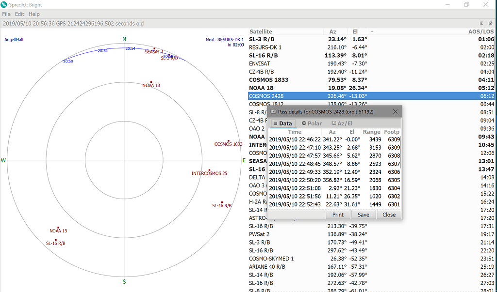 "Show Next Pass" Option Shows 2nd Next Pass Instead - Gpredict - Libre Space Community